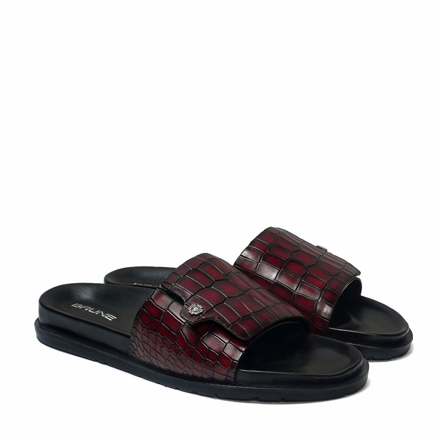 Flip-Flop Slider Slippers with Adjustable Wine Strap